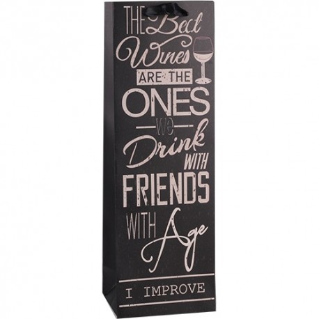 Dísztasak matt boros 12x36 cm Wine we drink - Papiro24 Irodaszer webáruház