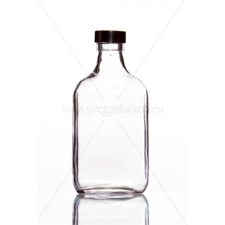 F200 0,2 literes lapos üvegpalack, pálinkás üveg.