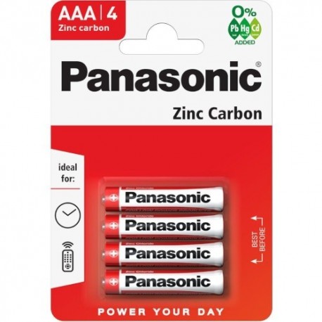 Mikro elem Panasonic Red Zinc AAA 1.5V cink-mangán 4 db-os - Papiro24 Irodaszer webáruház